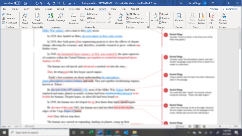 Rachel Shipp Editing